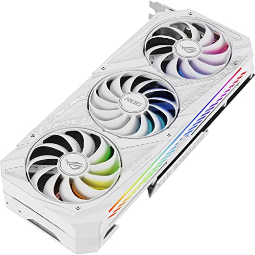 ASUS ROG Strix NVIDIA GeForce RTX 3080 V2 White Edition Gaming Graphics Card (PCIe 4.0, 10GB GDDR6X, LHR, HDMI 2.1, DisplayPort 1.4a, White Color Scheme, Axial-tech Fan Design, 2.9-Slot) (Renewed)