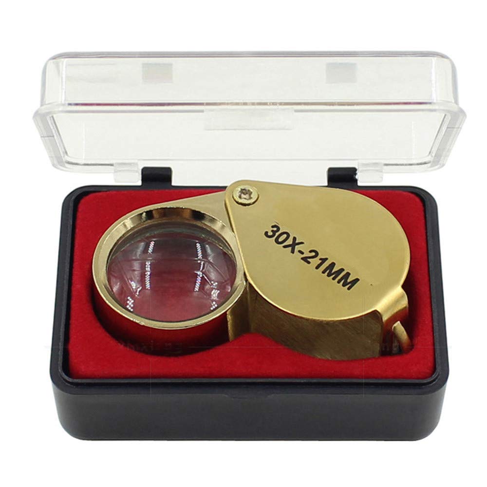 Dergo ☀ Jeweler Loupe,30 x 21mm Pocket Jewellers Glass Magnifying Magnifier Jeweler Eye Jewelry Loupe (A)