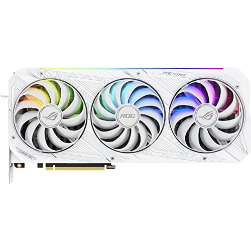 ASUS ROG Strix NVIDIA GeForce RTX 3080 V2 White Edition Gaming Graphics Card (PCIe 4.0, 10GB GDDR6X, LHR, HDMI 2.1, DisplayPort 1.4a, White Color Scheme, Axial-tech Fan Design, 2.9-Slot) (Renewed)
