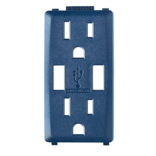Leviton RKAA1-RN, Rich Navy Color Change Kit for Renu 15A USB Charger/Tamper-Resistant Receptacle/Outlet