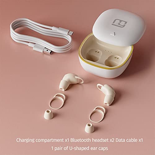 Invisible Sleep Earbuds Smallest Lightest Tiny Noise Cancelling Ear buds for Sleeping Quiet-Comfort Mini Sleepbuds Wireless Bluetooth 5.2 Hidden Headphones for Side Sleepers/Work Small Earplugs-Pink