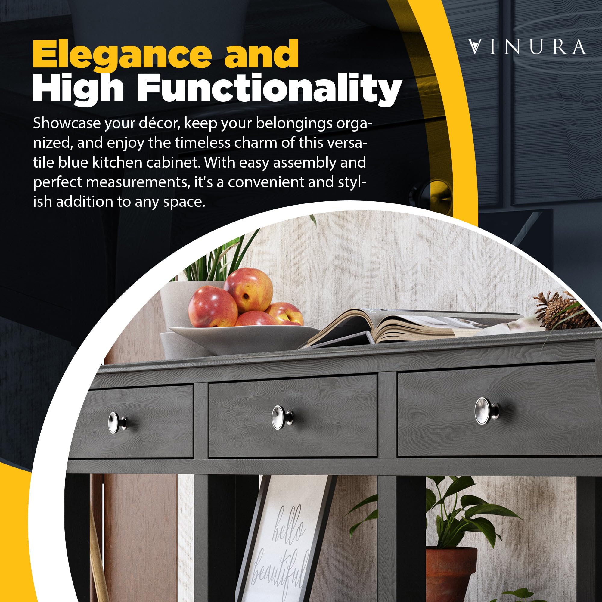 Venera Console Tables for Entryway - Solid Wood Espresso 58” Console Table with Storage - Small Entryway Table & Two Drawers for Living Room - Environmental-Friendly Behind Couch Table Skinny