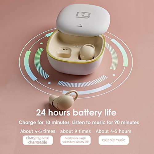Invisible Sleep Earbuds Smallest Lightest Tiny Noise Cancelling Ear buds for Sleeping Quiet-Comfort Mini Sleepbuds Wireless Bluetooth 5.2 Hidden Headphones for Side Sleepers/Work Small Earplugs-Pink