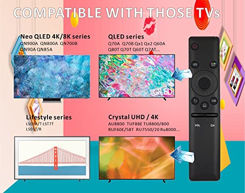 Universal Remote Control for All Samsung TV NEO LED QLED UHD SUHD HDR LCD Frame Curved HDTV 4K 8K 3D Smart TVsV and UN32/40/43/49/50/55/58/65/75 KS Models with 1 Year Warranty