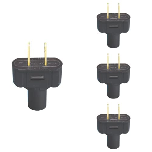 Leviton 48643-E 15 Amp, 125 Volt, Non Grounding Plug, Black (Pack of 4)