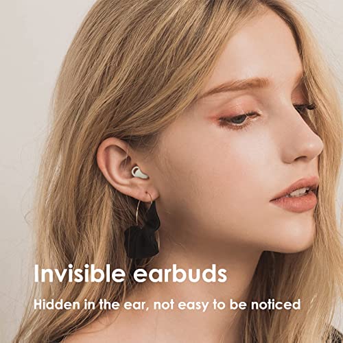 Invisible Sleep Earbuds Smallest Lightest Tiny Noise Cancelling Ear buds for Sleeping Quiet-Comfort Mini Sleepbuds Wireless Bluetooth 5.2 Hidden Headphones for Side Sleepers/Work Small Earplugs-Pink
