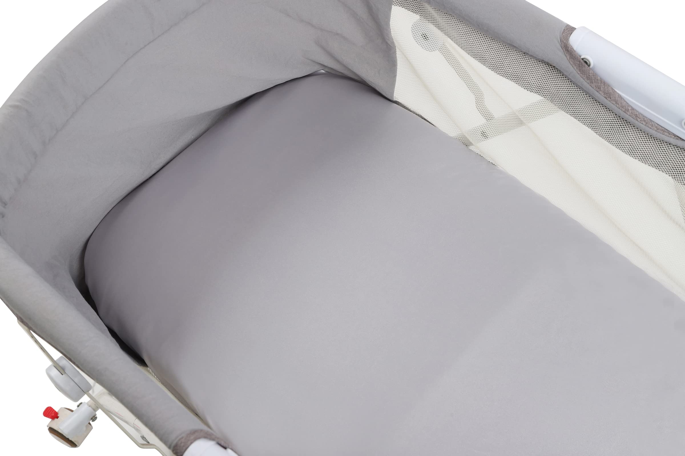 Satin Bassinet Sheet Set 2 Pack Ultra Soft Silk Fit for Rectangle, Hourglass, Oval Bassinet Mattress Protect for Baby Hair and Skin Cradle or Bassinet Sheets, Lt Grey & Pink