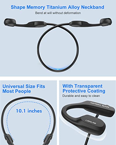 LISNLAB Bone Conduction Headphones, Open-Ear Bluetooth 5.2 Sport Headphones, Wireless Earphones with Mic, IP55 Sweatproof Headset for Running Workouts Gym Cycling Hiking (Black)