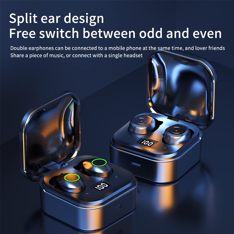 TEGAX Wireless Earbud, Chipset 5.1 Sport Headphones with Charging Case, Wireless Earphone 6D Stereo HiFi Sound Noise Cancelling for Working/Travel/Gym, Black (TG01)