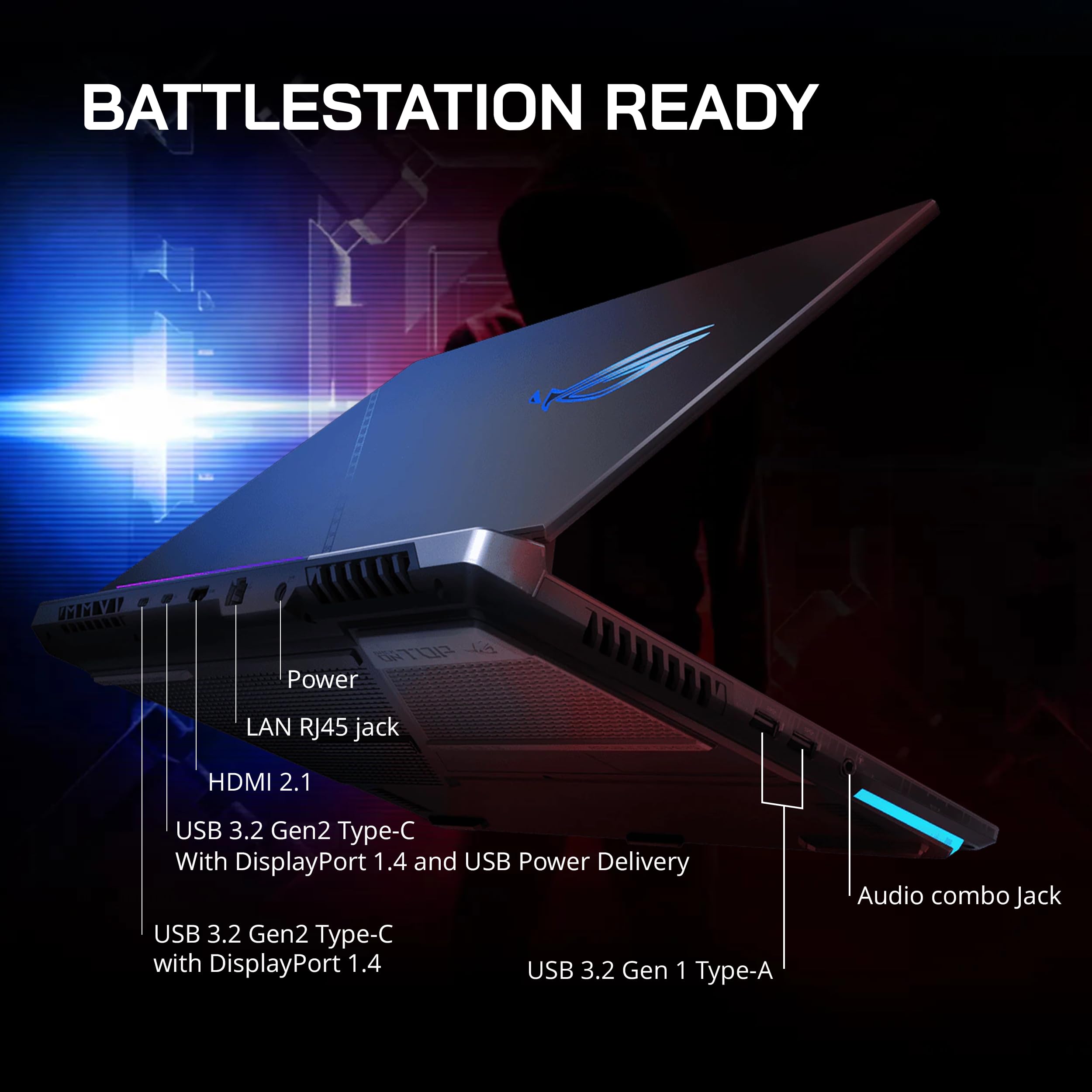asus ROG Strix G17 Gaming Laptop, 17.3'' QHD 240Hz Display, AMD Ryzen 9 7845HX, GeForce RTX 4060, 64GB DDR5 RAM, 4TB PCIe SSD, RGB Backlit Keyboard, Win 11 Pro, Gray, 32GB Hotface USB Card