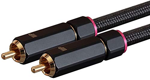 Monoprice - 138076 Male RCA Two Channel Stereo Audio Cable - 3 Feet - Black, Gold Plated Connectors, Double Shielded with Copper Braiding - Onix Series