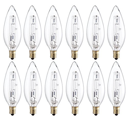 Philips LED Flicker-Free Dimmable B11 Light Bulb, Classic Glass, 300 Lumen, Soft White Light (2700K), 3.3W=40W, E12 Base, Title 20 Certified, 12-Pack