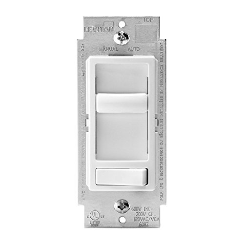 Leviton 6674-P0W SureSlide Universal 150-Watt LED and CFL/600-Watt Incandescent Dimmer, White, 8 Pack