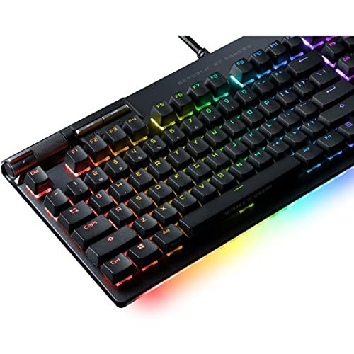 ASUS ROG Strix Flare II Animate 100% RGB Gaming Keyboard - Hot-swappable, ROG NX Red Linear Switches, Customizable LED Display, PBT Keycaps, Acoustic Dampening Foam, Media Ctrls, Wrist Rest (Renewed)
