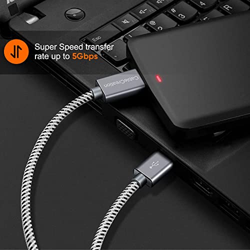 CableCreation Short USB3.0 Hard Drive Cable 1FT, USB 3.0 A to Micro B Cable 5Gbps Data, USB 3.0 External Hard Drive Cable Works for WD Toshiba Seagate Hard Drive Galaxy S5 and More 0.3m