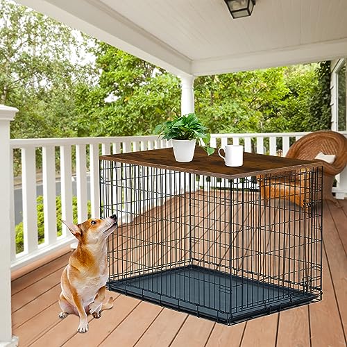 Deblue 42in Dog Crate Topper, Dog Kennel Table Topper, Rustic Style Decorative Dog Crate Topper for Small and Large Dogs