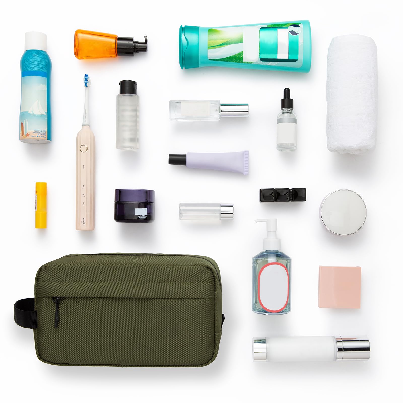 Vorspack Toiletry Bag Hanging Dopp Kit for Men Water Resistant Shaving Bag with Large Capacity for Travel - Army Green