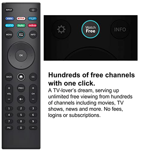 Universal Remote Control, XRT140 Smart TV Remote Compatible with VIZIO All LED LCD HD 4K UHD HDR Smart TVs