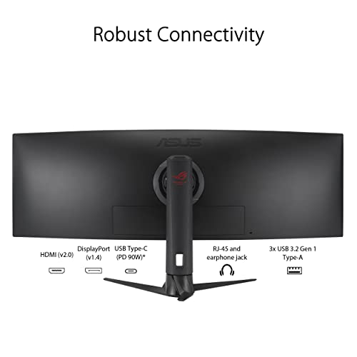 ASUS ROG Strix 49” Ultra-wide Curved HDR Gaming Monitor (XG49WCR) - Dual QHD 32:9 (5120 x 1440), 165Hz, Extreme Low Motion Blur Sync, USB-C, RJ45, DisplayHDR400, 90% DCI-P3, Dual Input-KVM Switch