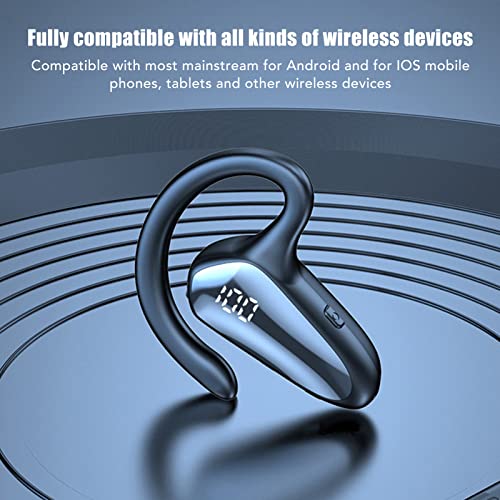 Syrisora Wireless Bluetooth Earphones Noise Reduction Ear Hook Earbuds with LED Digital Display for Business Office Sports