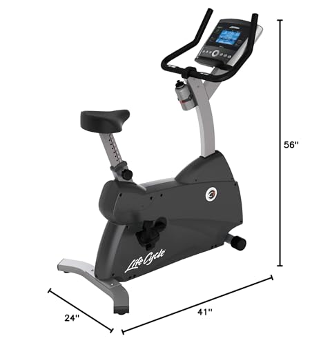 Life Fitness C1 Upright Indoor Cycling Exercise Bike with Go Console
