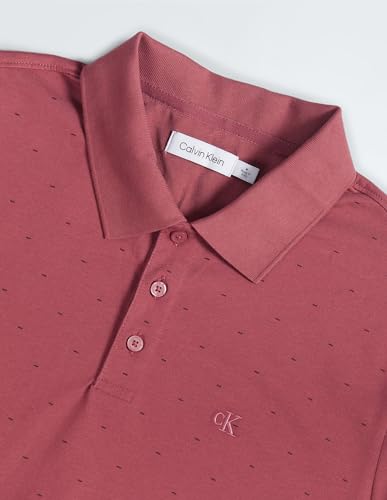 Calvin Klein Men's Smooth Cotton Mini Dash Crewneck Polo Shirt