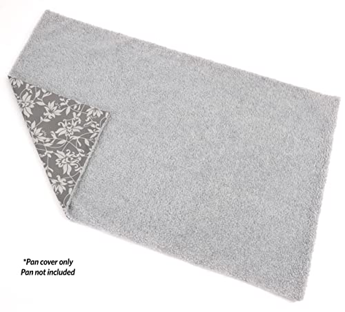 MidWest Homes for Pets Quiet Time Reversible Dog Crate Pan Cover, Fits MidWest Homes for Pets Dog Crate Pans, 48" Gray Floral/Fleece, Pan Cover Only