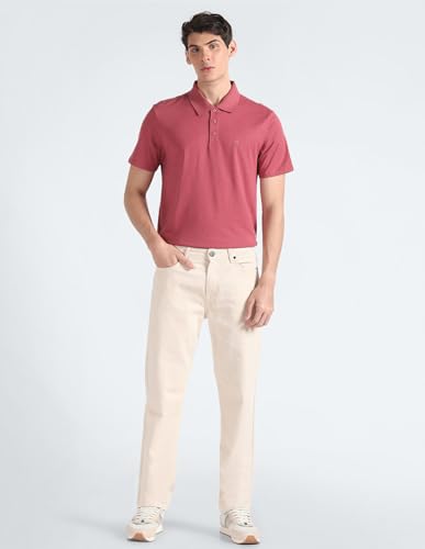 Calvin Klein Men's Smooth Cotton Mini Dash Crewneck Polo Shirt