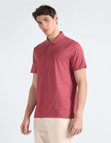 Calvin Klein Men's Smooth Cotton Mini Dash Crewneck Polo Shirt