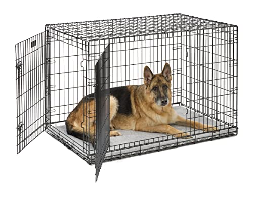 MidWest Homes for Pets Quiet Time Reversible Dog Crate Pan Cover, Fits MidWest Homes for Pets Dog Crate Pans, 48" Gray Floral/Fleece, Pan Cover Only