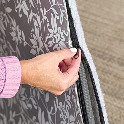 MidWest Homes for Pets Quiet Time Reversible Dog Crate Pan Cover, Fits MidWest Homes for Pets Dog Crate Pans, 48" Gray Floral/Fleece, Pan Cover Only