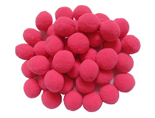 YYCRAFT 100pcs 1 inch Craft Pom Poms Balls for Hobby Supplies and DIY Creative Crafts, Party Decorations,Hot Pink