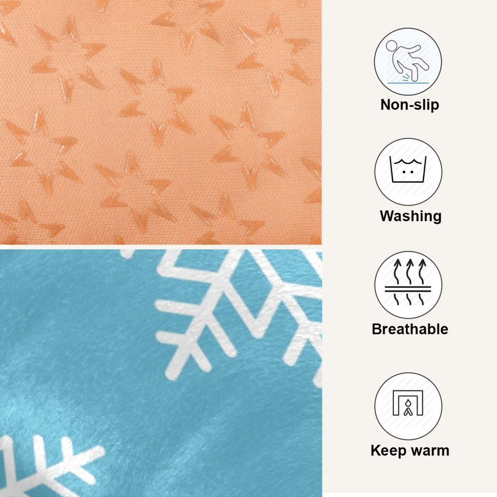 Coikll Christmas White Snowflakes Blue Pet Bed Pad Soft Dog Bed Mat with Anti-Slip Bottom, Machine Washable Crate Pad Mattress for Dog Sleeping- 36 * 24inches
