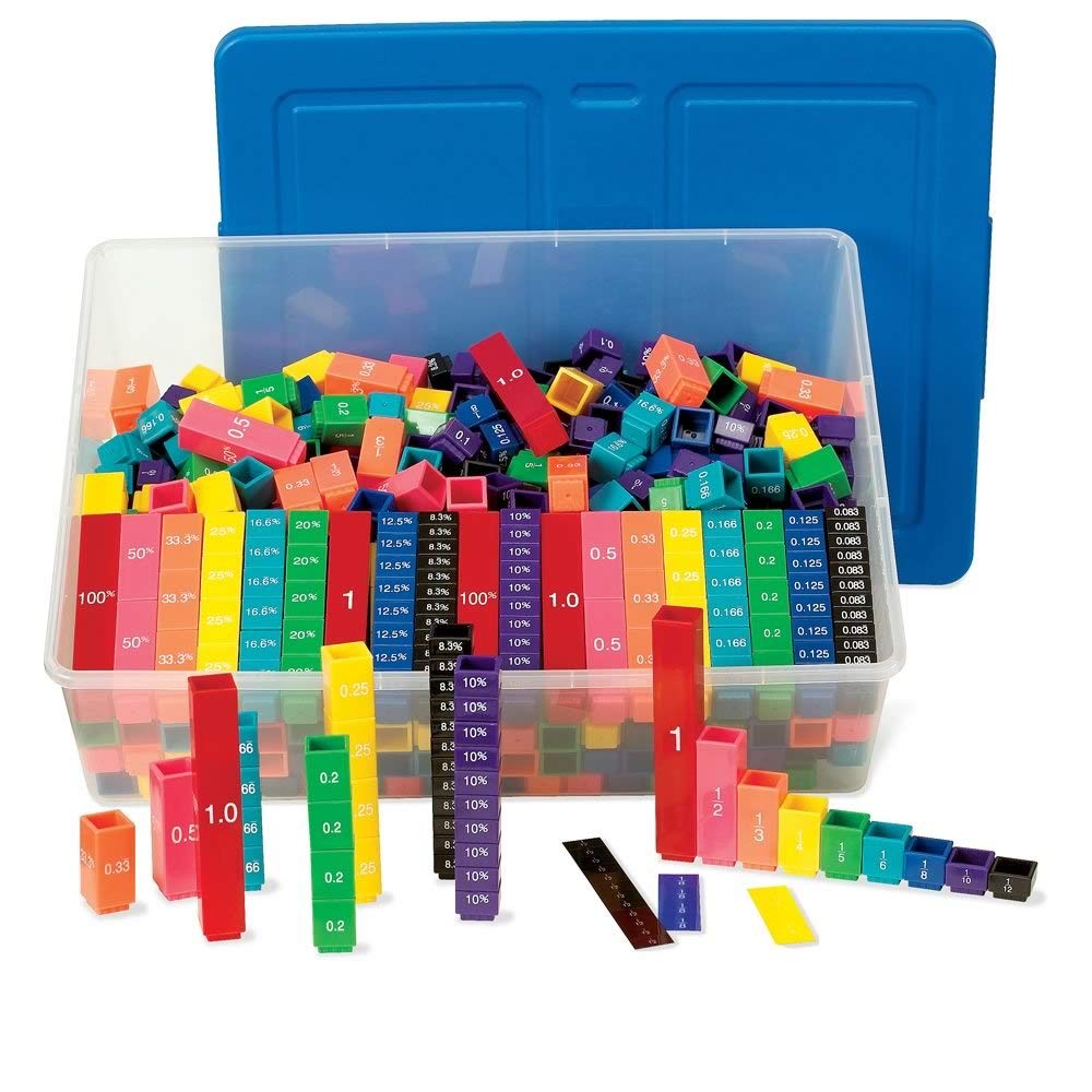 hand2mind Rainbow Fraction Tower Equivalency Cubes, Montessori Math Materials, Fraction Manipulatives, Unit Fraction, Fraction Cubes, Math Manipulatives for Elementary School (15 Sets)