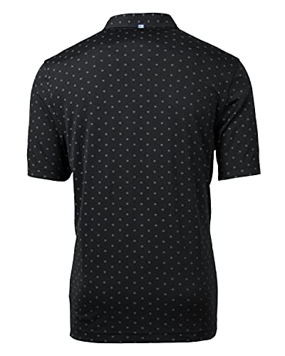 Cutter & Buck Men's Short Sleeve Virtue Eco Pique Tile Print Polo Shirt, Black, XXL