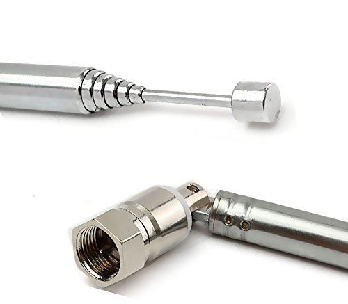 E-outstanding Telescopic Antenna 7 Section F Type Connector DAB Radio Replacement Antenna for TV AM FM Radio Stereo Receiver