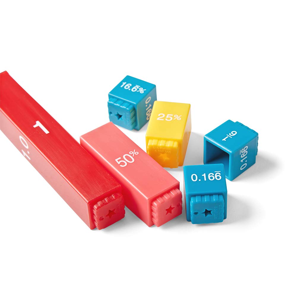 hand2mind Rainbow Fraction Tower Equivalency Cubes, Montessori Math Materials, Fraction Manipulatives, Unit Fraction, Fraction Cubes, Math Manipulatives for Elementary School (15 Sets)