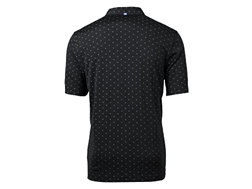 Cutter & Buck Men's Short Sleeve Virtue Eco Pique Tile Print Polo Shirt, Black, XXL