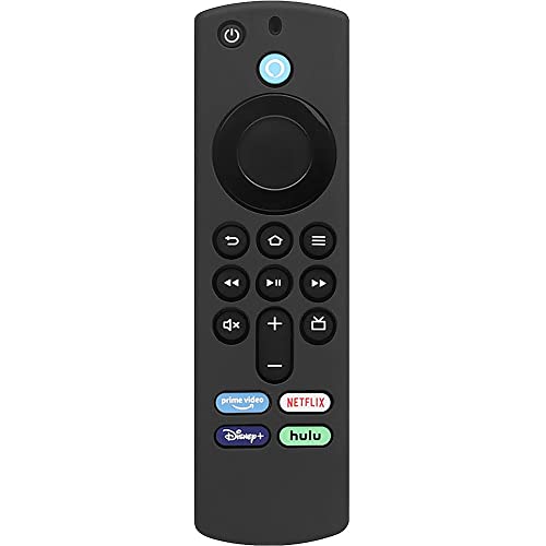 SaharaCase Amazon Fire TV Stick 4K (3rd Generation) Remote Silicone Case for Apple AirTag Lightweight Anti Slip Shockproof Silicone Cover (Black)