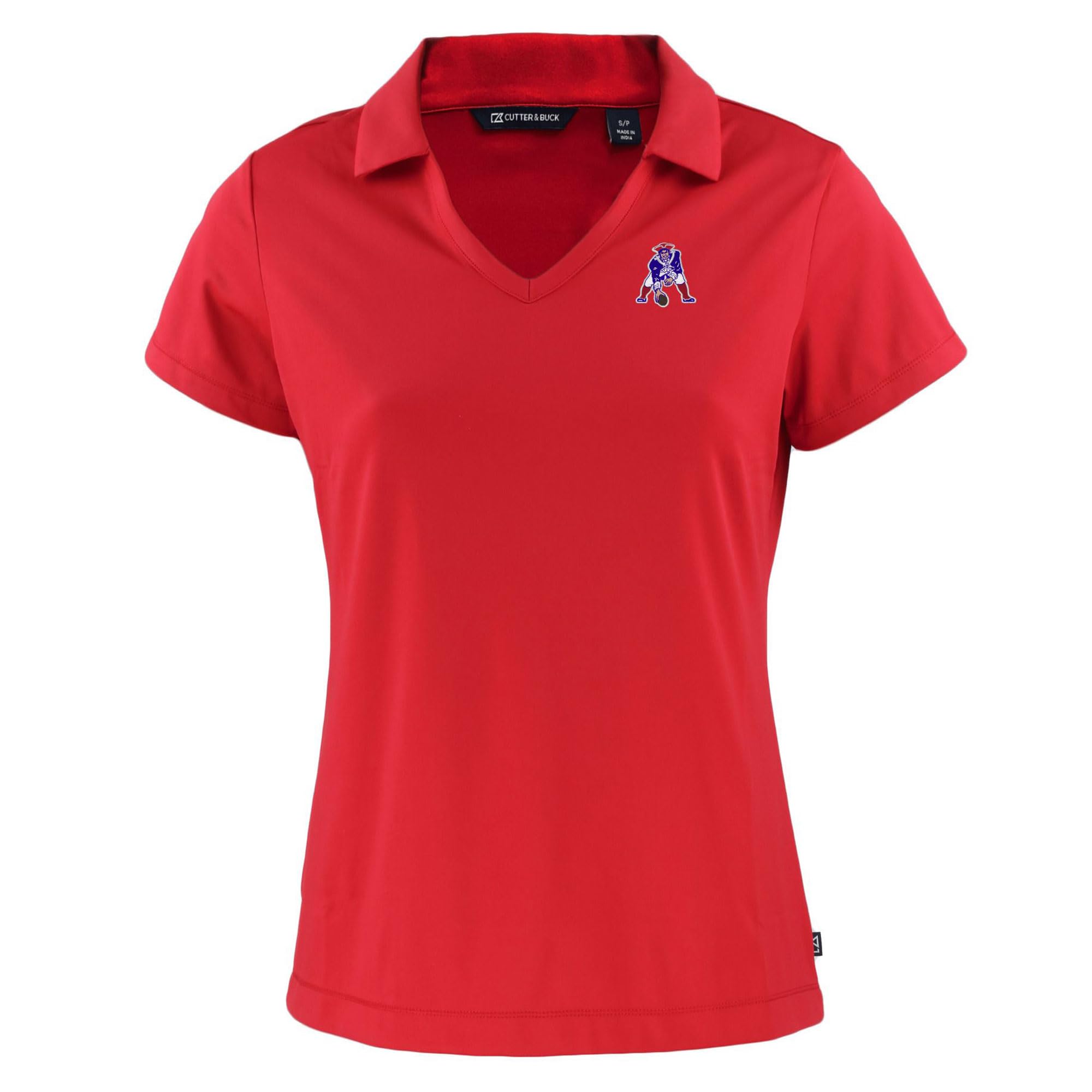 Cutter & Buck Women's Red New England Patriots Throwback Daybreak Eco Recycled V-Neck Polo