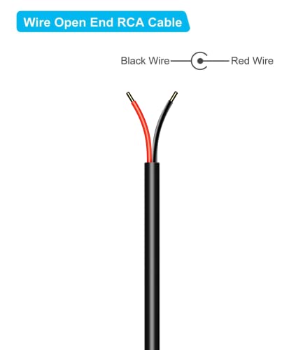 BERLAT RCA to Speaker Wire Adapter, Speaker Bare Wire Cables to RCA Plugs Adapter Repair Speaker Cord for Speakers Amplifier Audio Video AV Receivers (2 Pack 20AWG 6.6 ft)