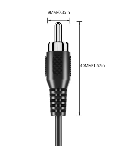 BERLAT RCA to Speaker Wire Adapter, Speaker Bare Wire Cables to RCA Plugs Adapter Repair Speaker Cord for Speakers Amplifier Audio Video AV Receivers (2 Pack 20AWG 6.6 ft)