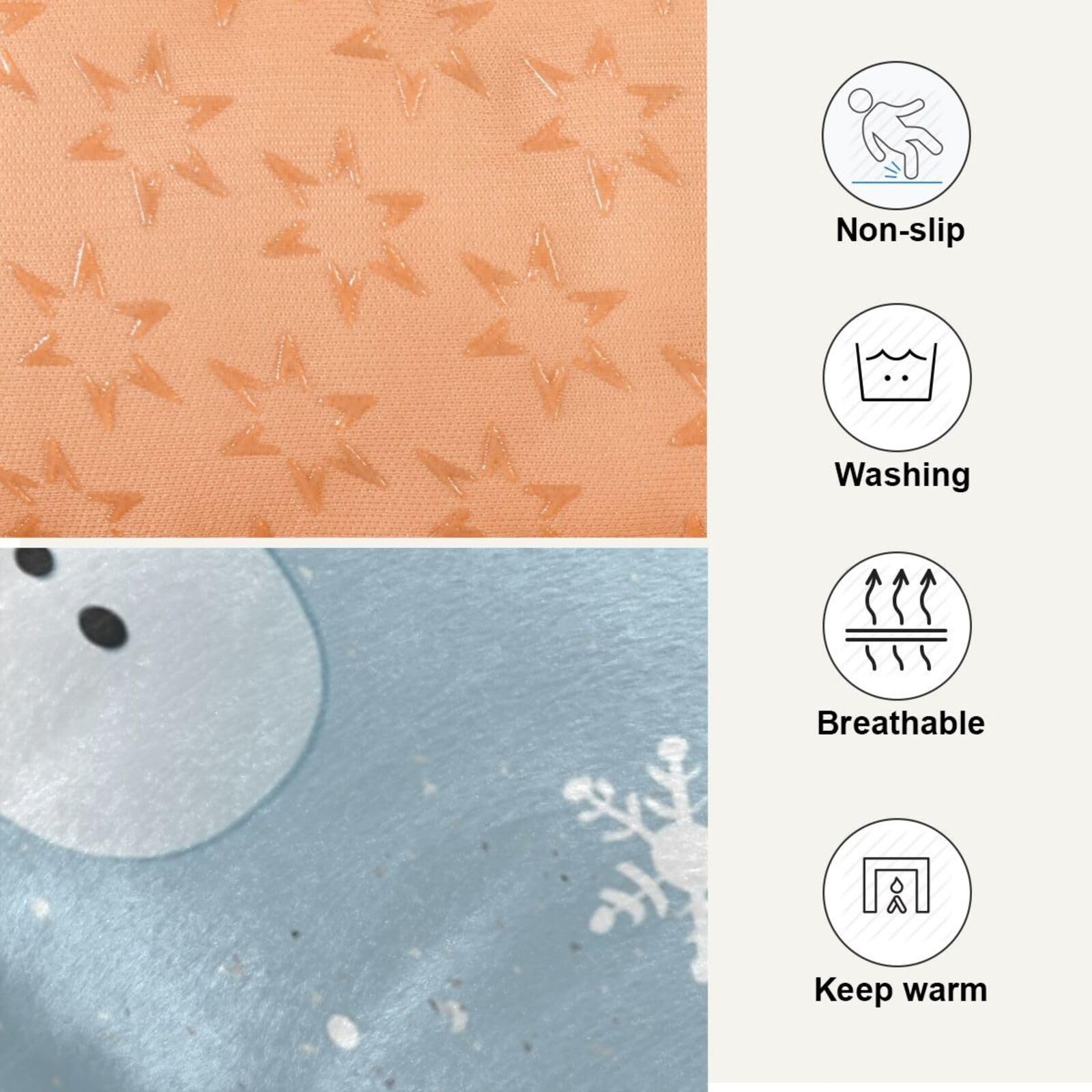 Coikll Christmas Happy Snowman Pet Bed Pad Soft Dog Bed Mat with Anti-Slip Bottom, Machine Washable Crate Pad Mattress for Dog Sleeping- 36 * 24inches