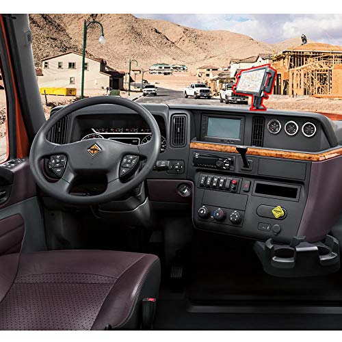 Heavy Duty Tablet GPS Smartphone AMPS Drill Base Dash ELD Mount for Truck Van Commercial Vehicle Semi Fleet Limo (Holder fit all Tablets & Phones iPhone)