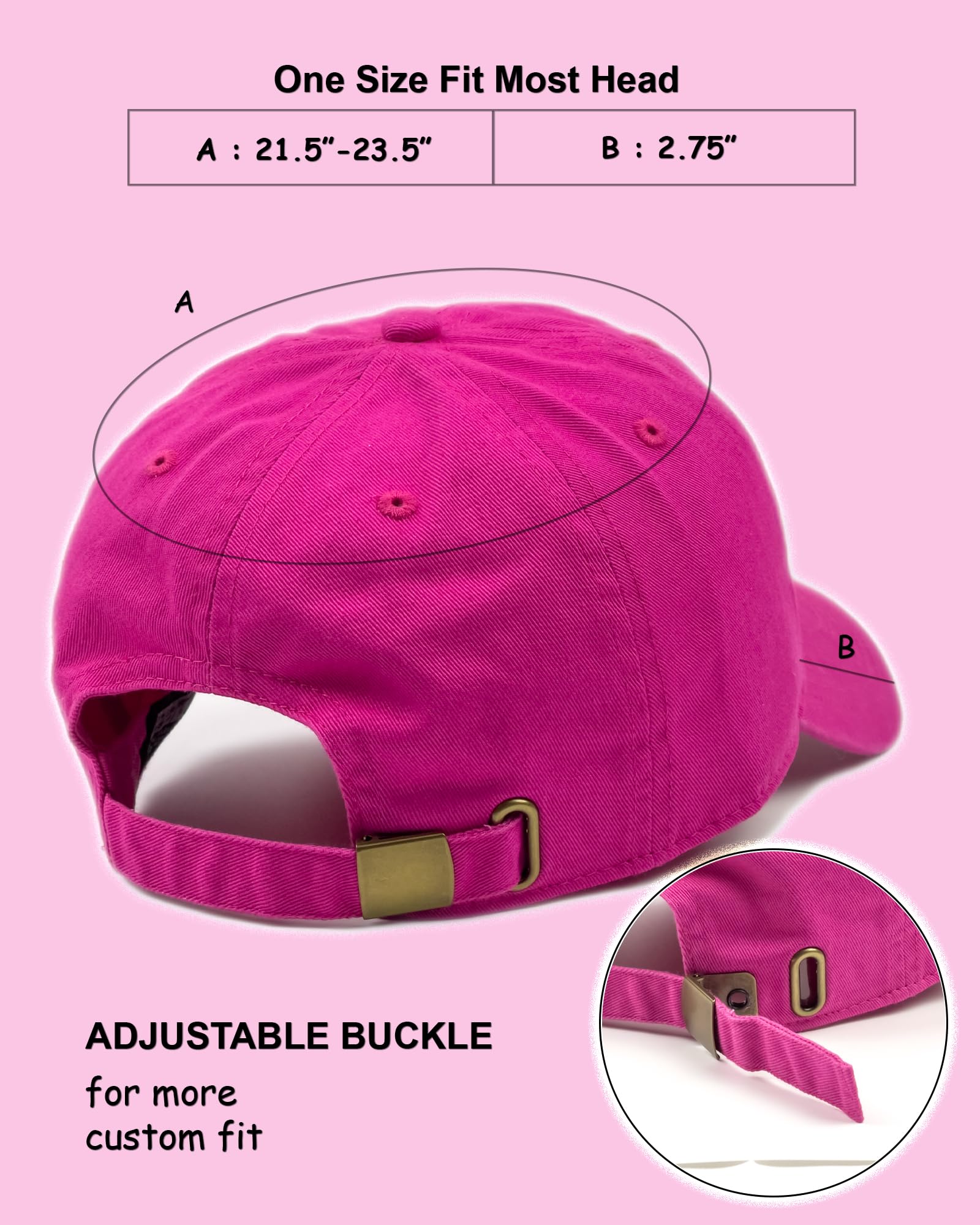 Utmost Unisex Classic Low Profile Cotton Baseball Cap Plain Blank Camoflauge Soft Unconstructed Adjustable Size Dad Hat (Hot Pink)