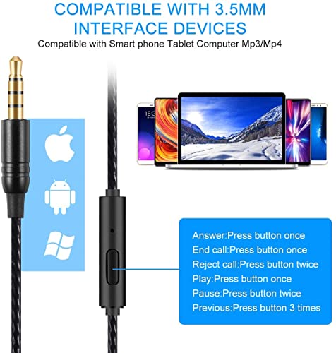 GUUVOR Wired Earbuds with Microphone, in-Ear Headphones HiFi Stereo, Powerful Bass and Real Sound, Magnetic Function, 3.5mm Headphone for iPhone, iPad, Android Phones, MP3, Laptop, Computer