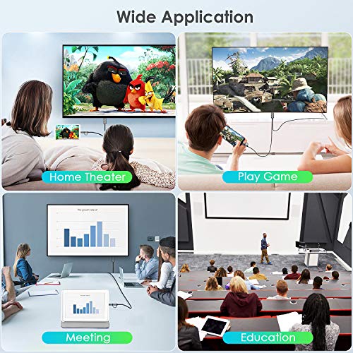 Renkchip 2-in-1 USB C/Micro USB to HDMI Cable for All Android Phone, 6.6ft MHL to HDMI Adapter 1080P HD HDTV Mirroring &Charging Cable to TV/Projector/Monitor