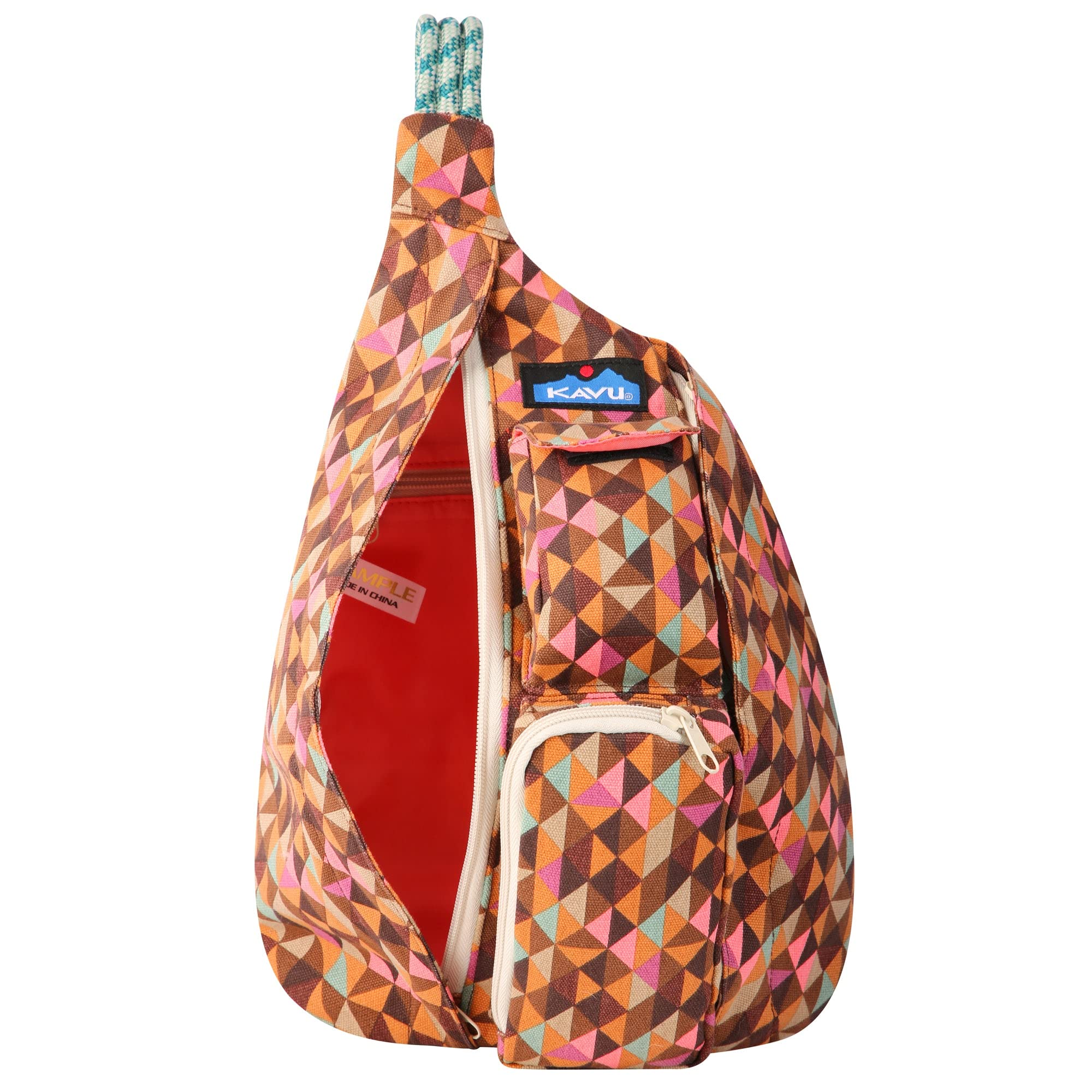 KAVU Little Feller Duffle Bag Convertible Backpack With Detachable Shoulder Straps-Jumble Dash