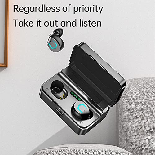 MIANHT Fingerprint Control Wireless Earbuds Bluetooth Headphones in Ear with Bluetooth 5.2 Deep Bass LED Display IPX7 Waterproof Earbuds for Sport and Work