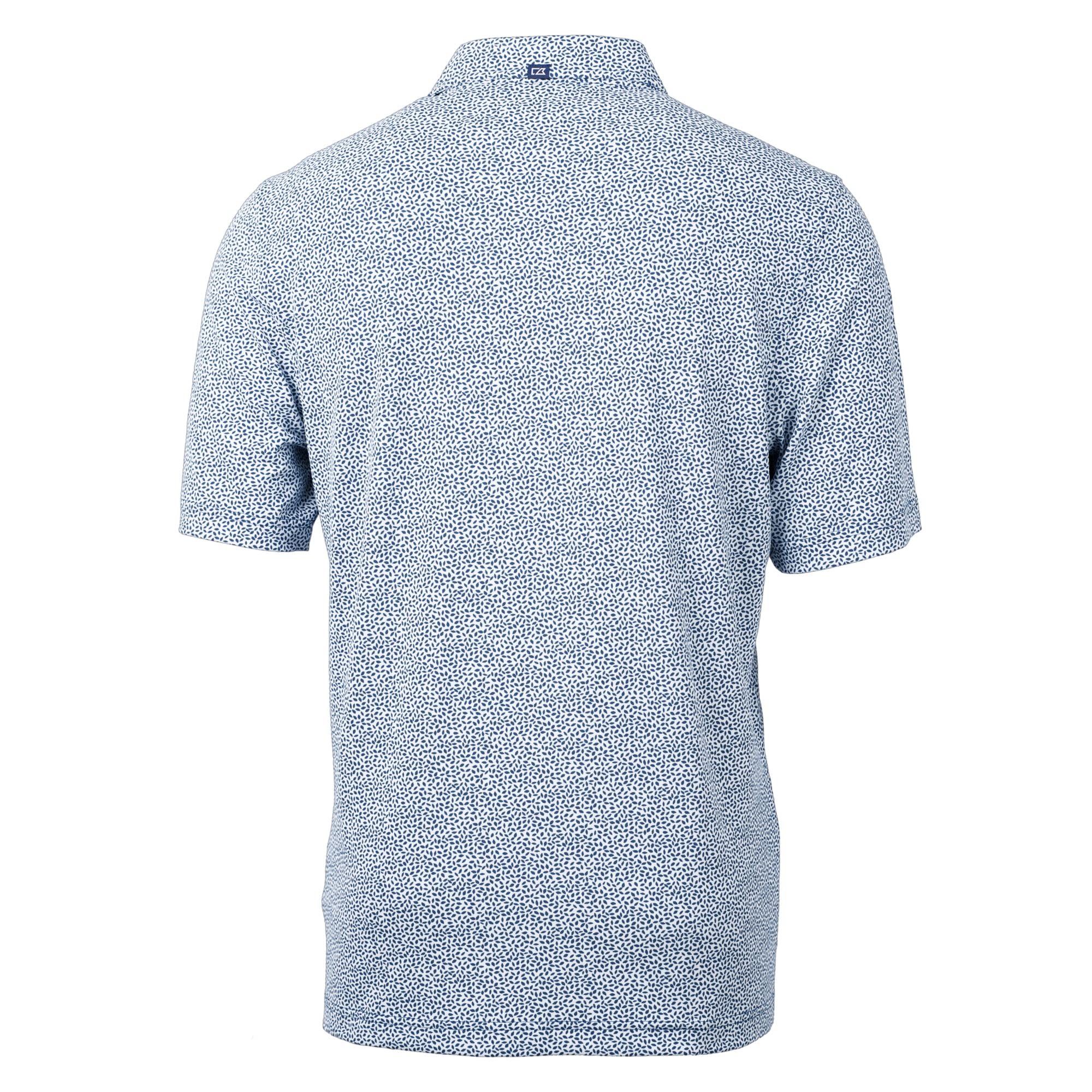 Cutter & Buck Men's Blue Houston Texans Virtue Eco Pique Botanical Print Recycled Polo
